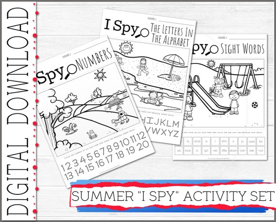 Summer I SPY Set I Spy Numbers I Spy Letters I Spy Sight - Etsy