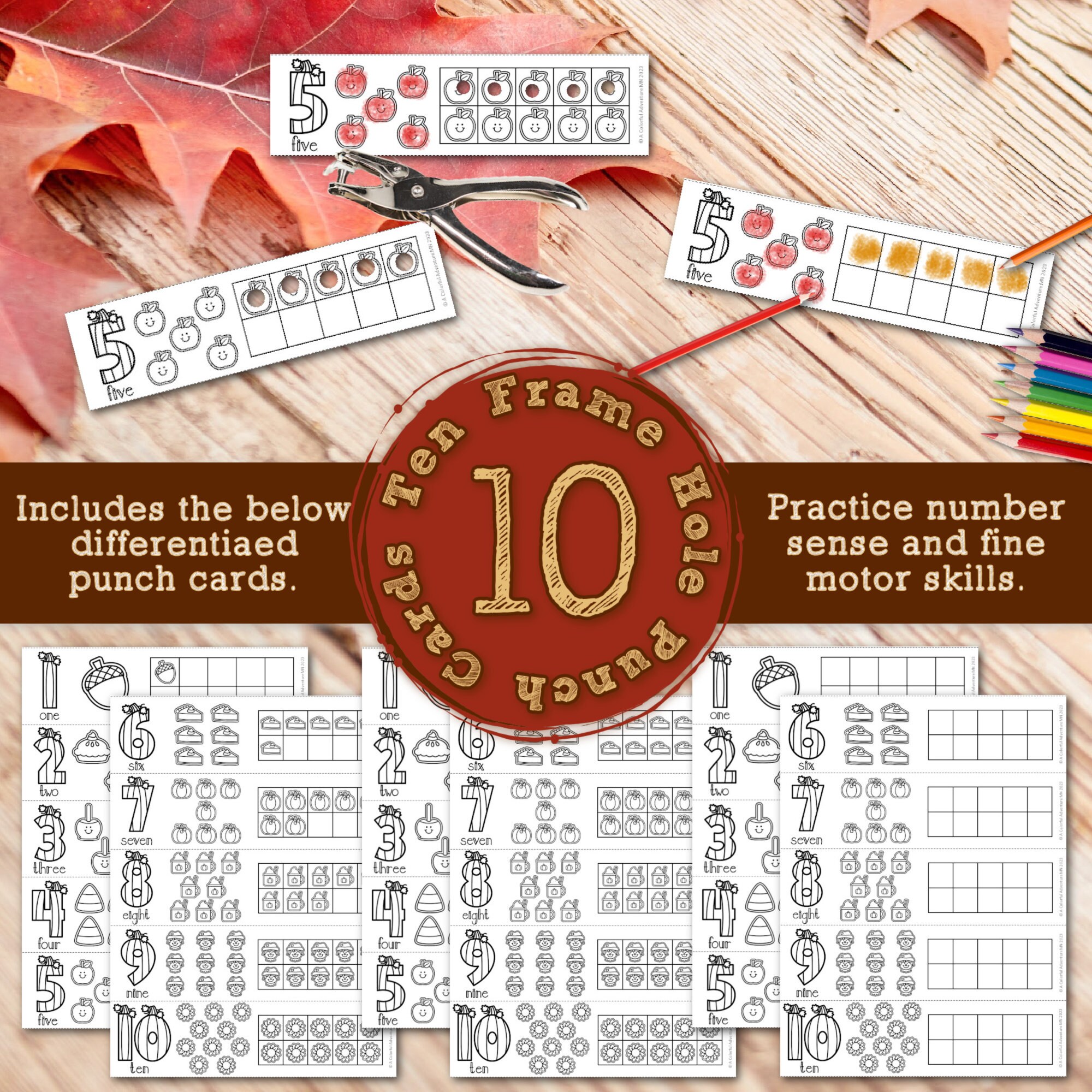 Fall Preschool Printables for Kids Math Activity Bundle With Fine Motor ...