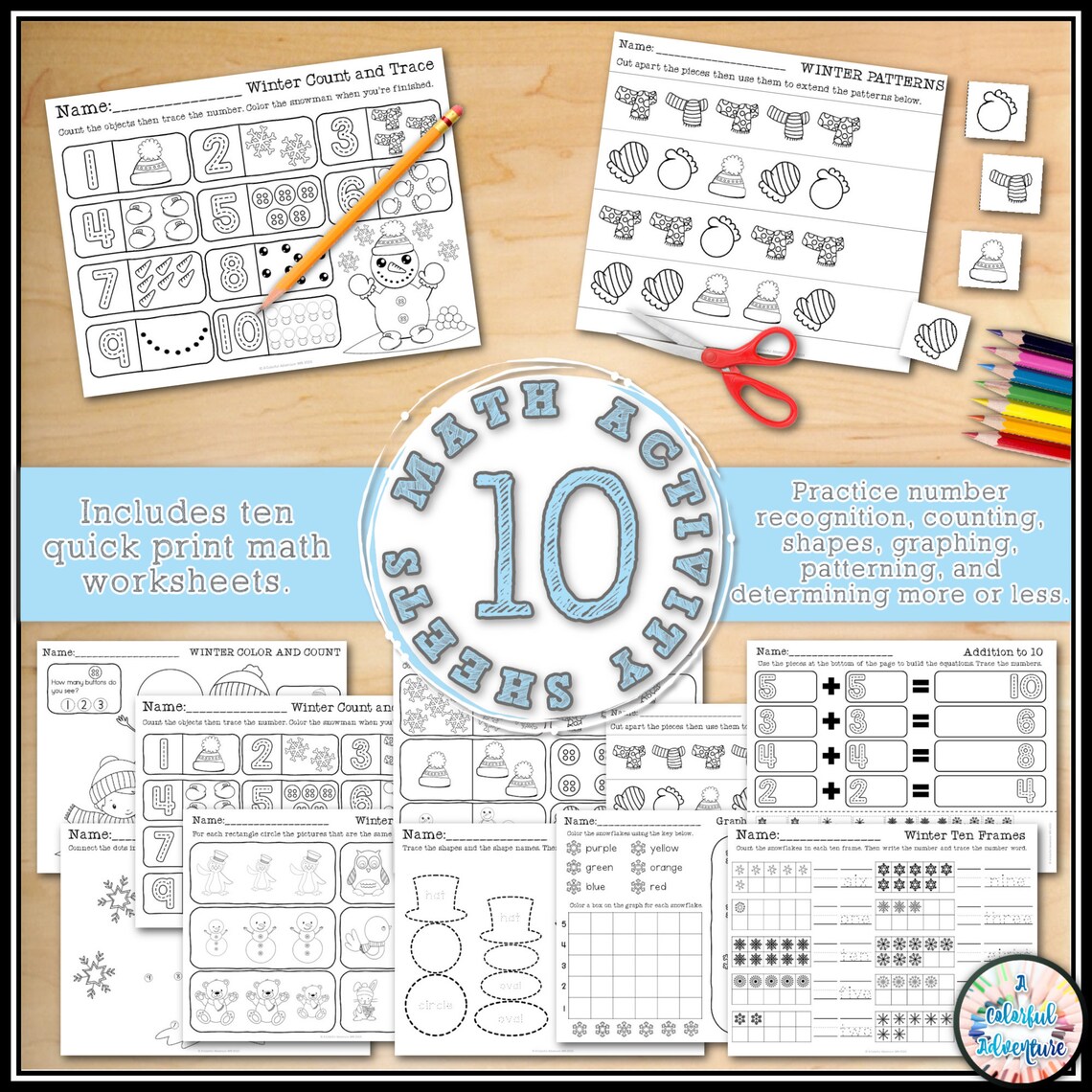 Winter Printables for Kids Interactive Educational Winter Preschool ...