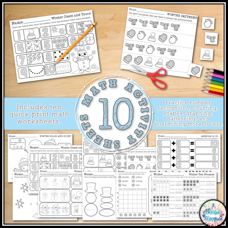Winter Printables for Kids Interactive Educational Winter Preschool ...