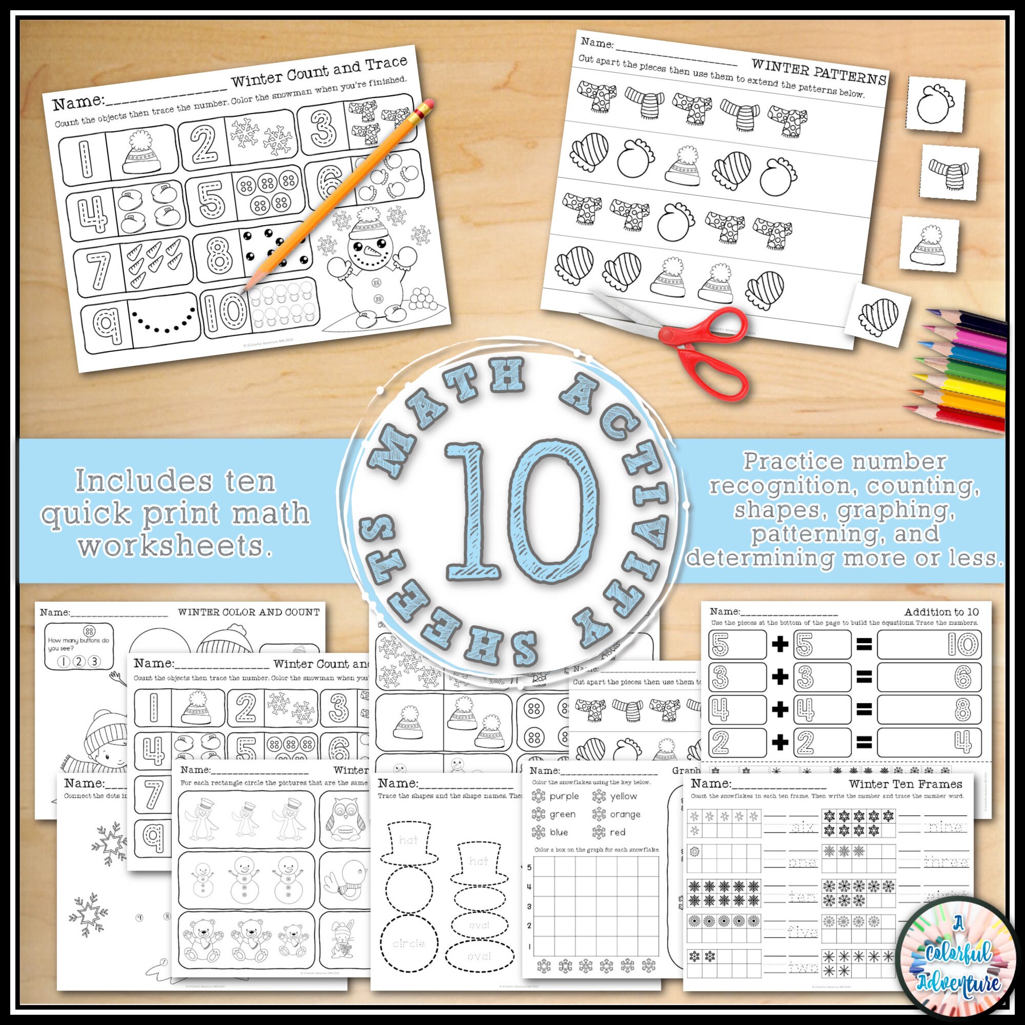 Winter Printables for Kids Interactive Educational Winter Preschool ...