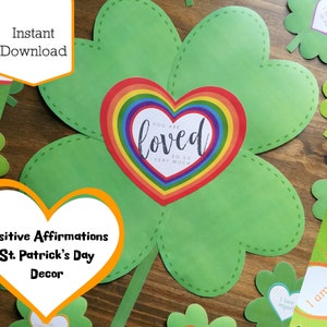 St. Patrick's Day Printable Decor, Shamrock Positive Affirmations ...