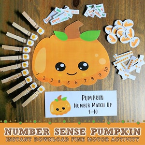 Fall Pumpkin Number Sense Printable: Preschool Counting Activity ...