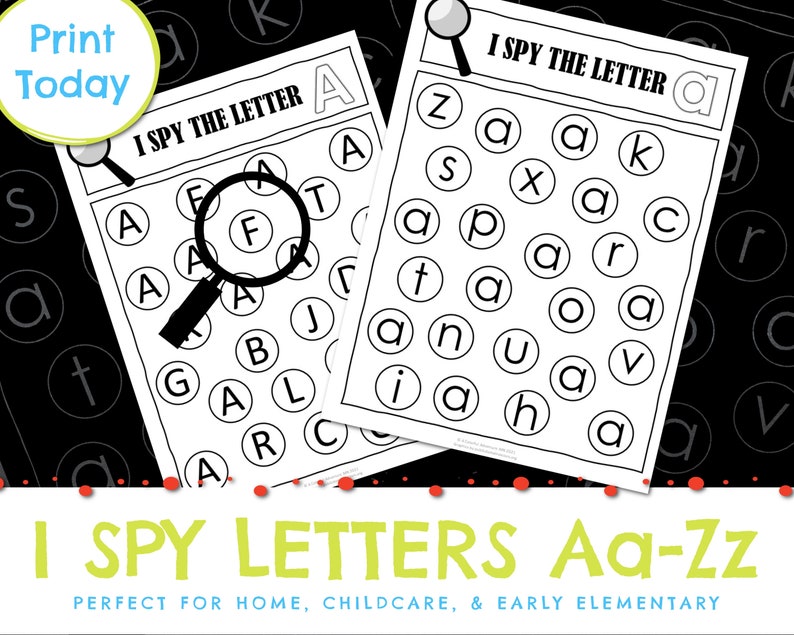 Alphabet I Spy Educational Printable Letter Recognition | Etsy