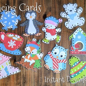 Winter Lacing Cards Fine Motor Activity Preschool Centers - Etsy