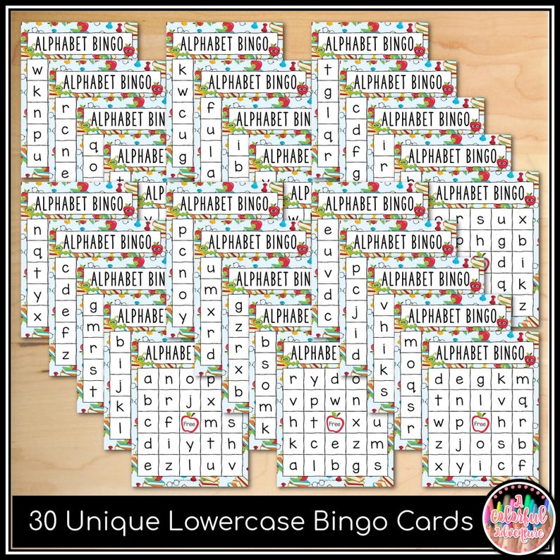 Educational Alphabet Bingo Game for Preschoolers and Kindergarten ...