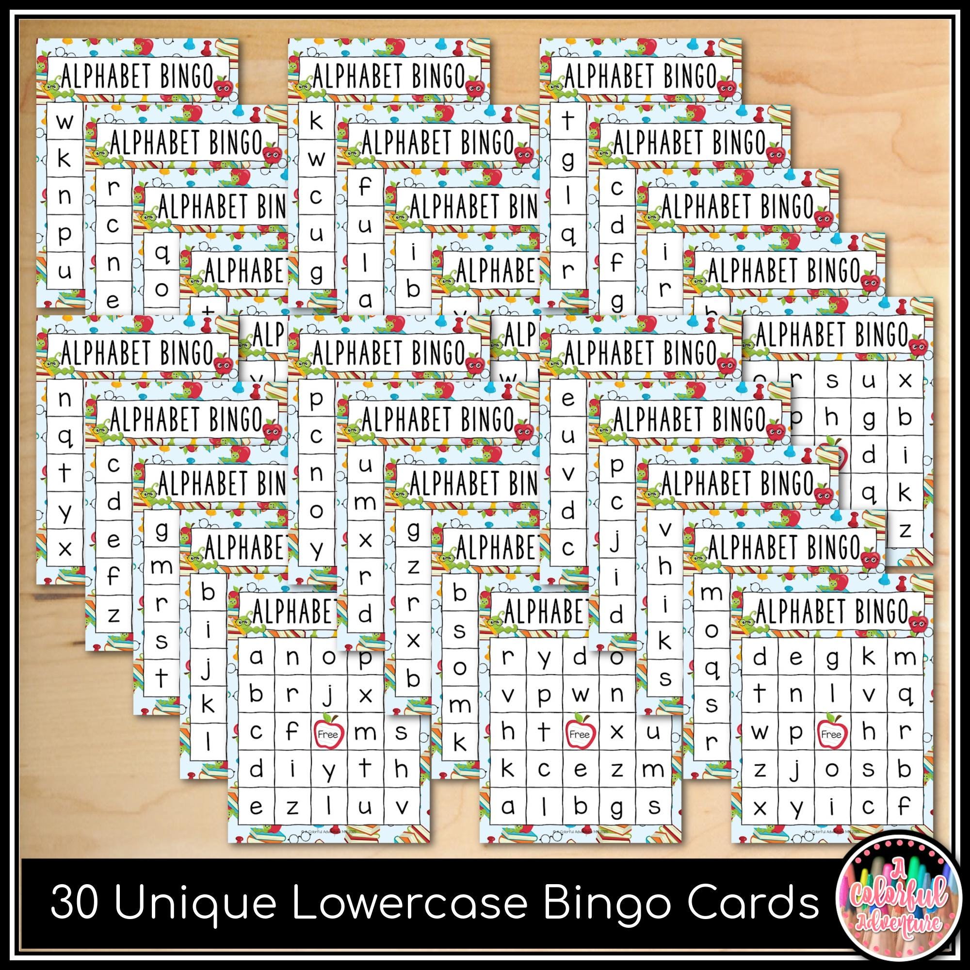 Educational Alphabet Bingo Game for Preschoolers and Kindergarten ...