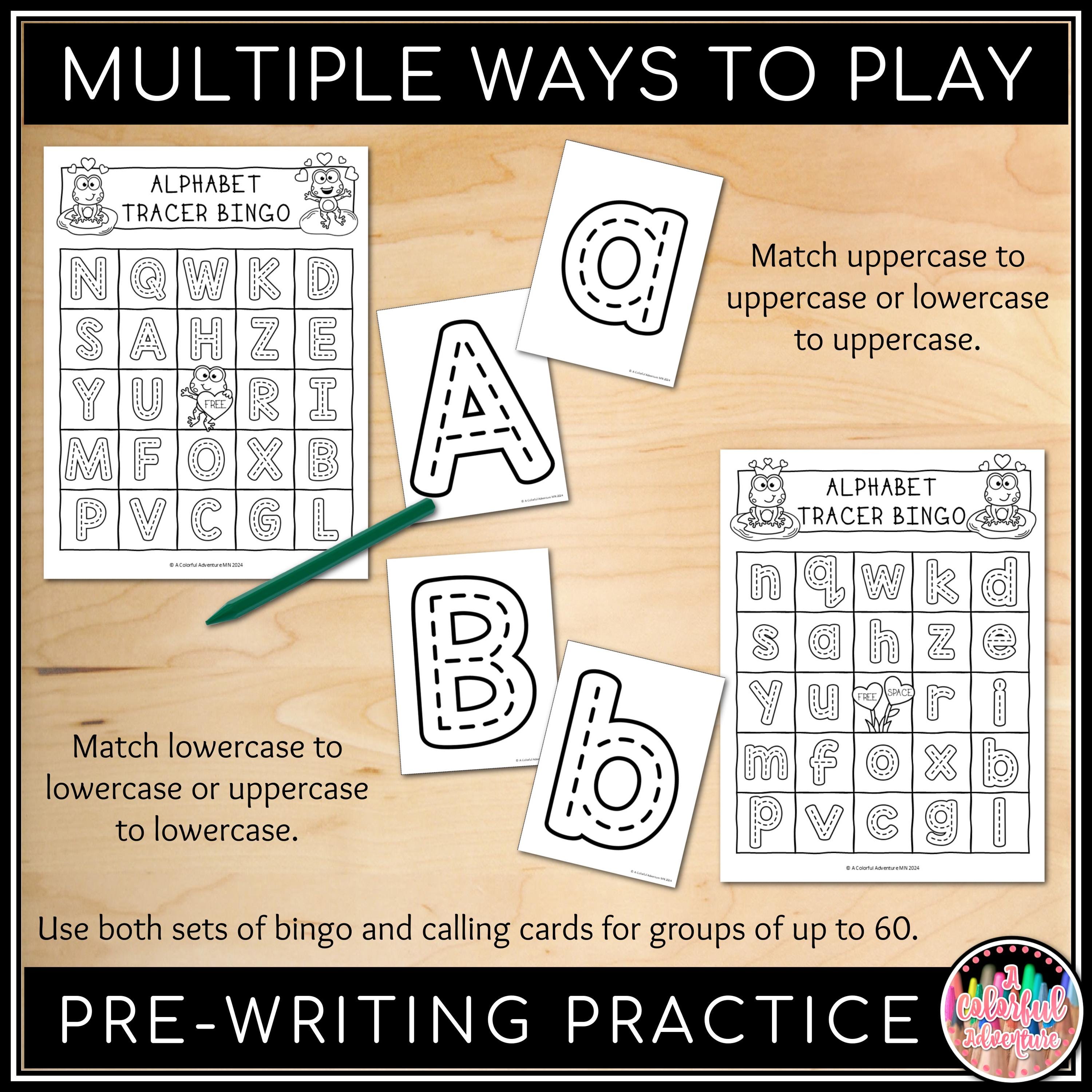 Frog Love Alphabet Letters Tracer Bingo - Instant Digital Download Game ...