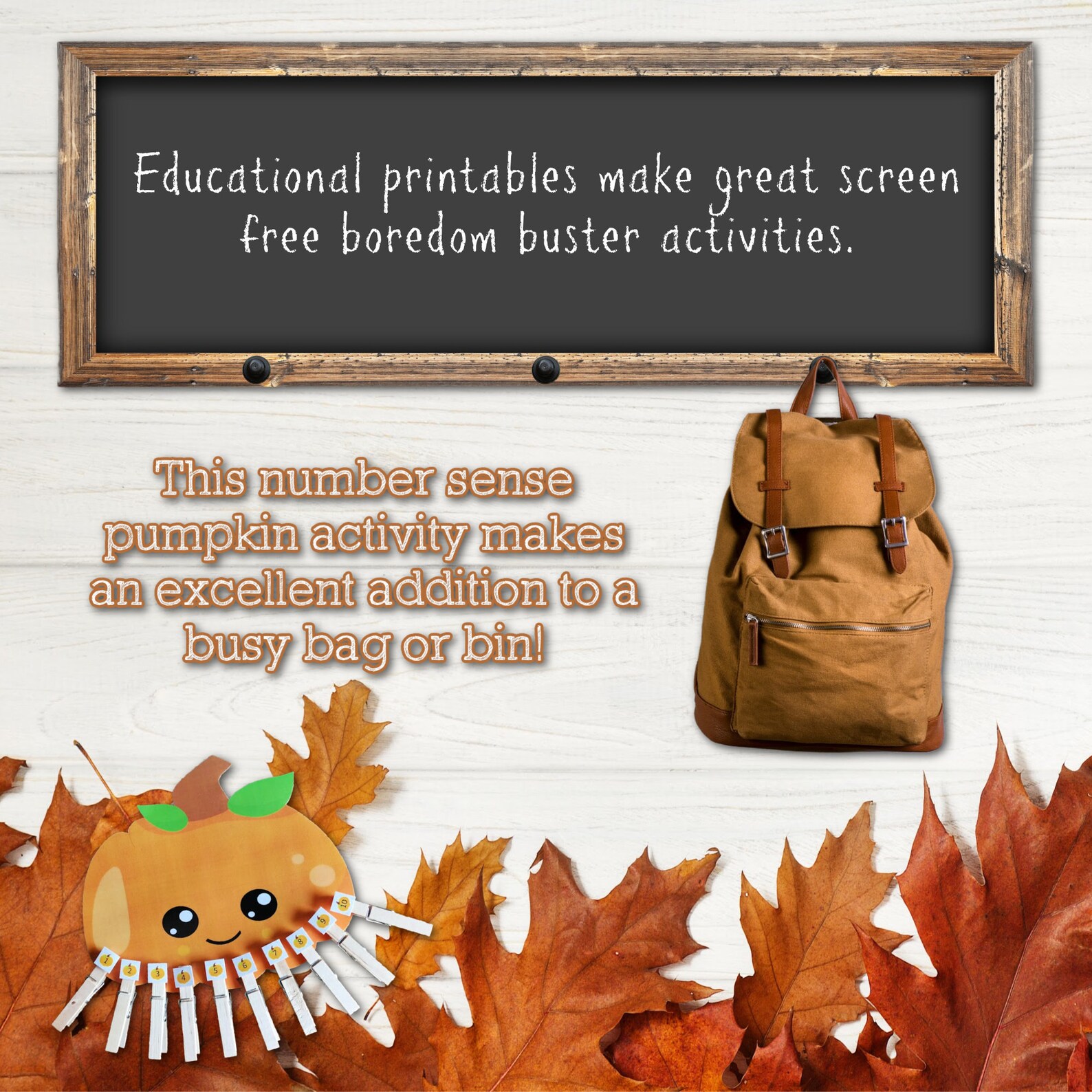 Fall Pumpkin Number Sense Printable: Preschool Counting Activity ...