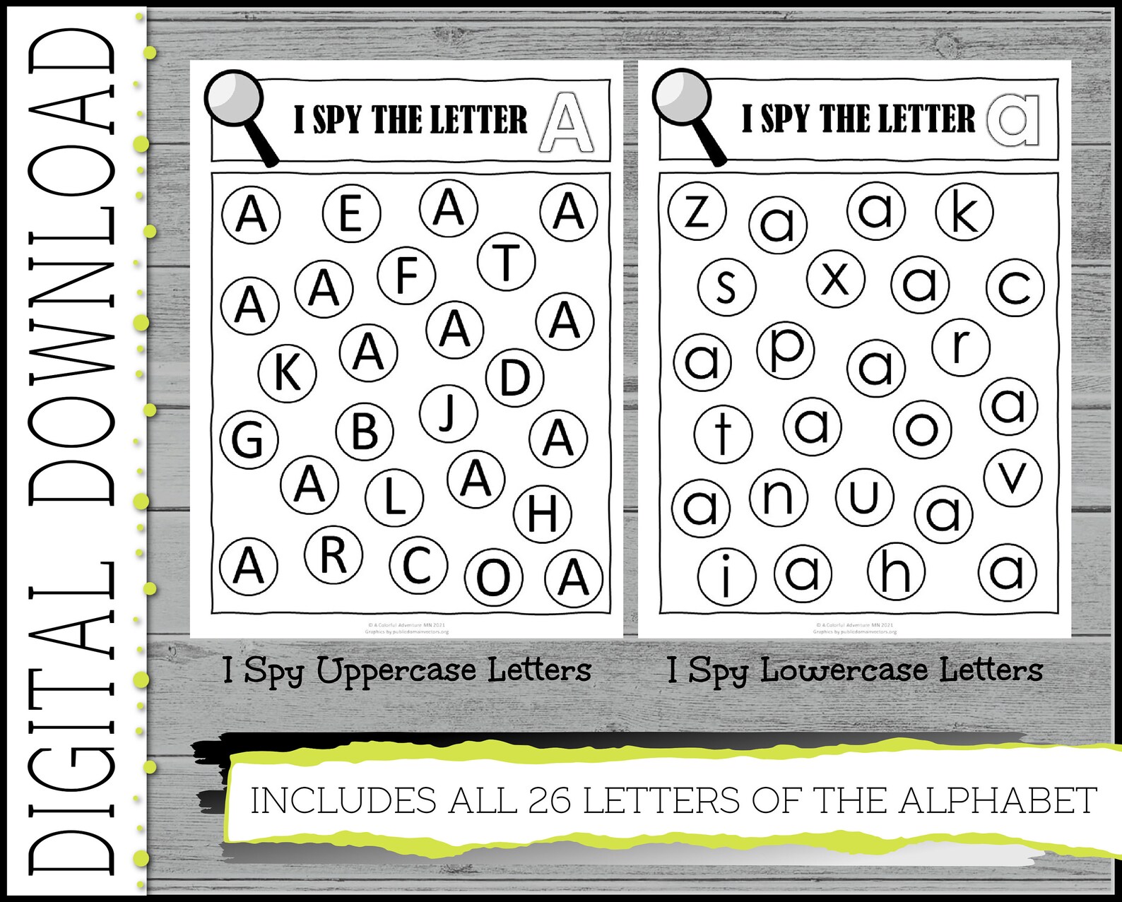 Alphabet I Spy Educational Printable Letter Recognition - Etsy