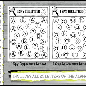 Alphabet I Spy Educational Printable Letter Recognition - Etsy