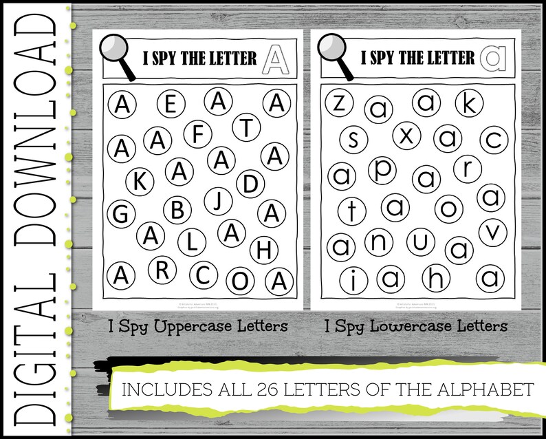 Alphabet I Spy Educational Printable Letter Recognition - Etsy