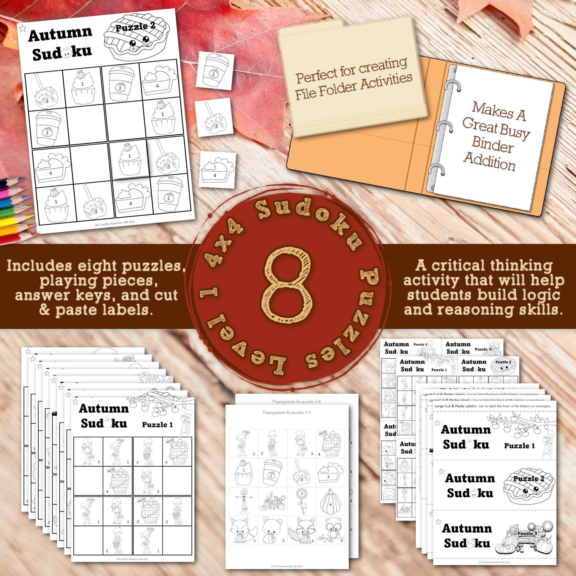 Fall Preschool Printables for Kids Math Activity Bundle With Fine Motor ...