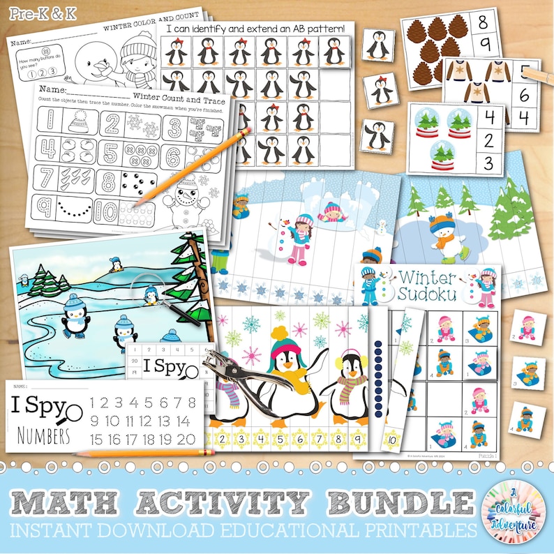 Winter Printables for Kids Interactive Educational Winter Preschool ...