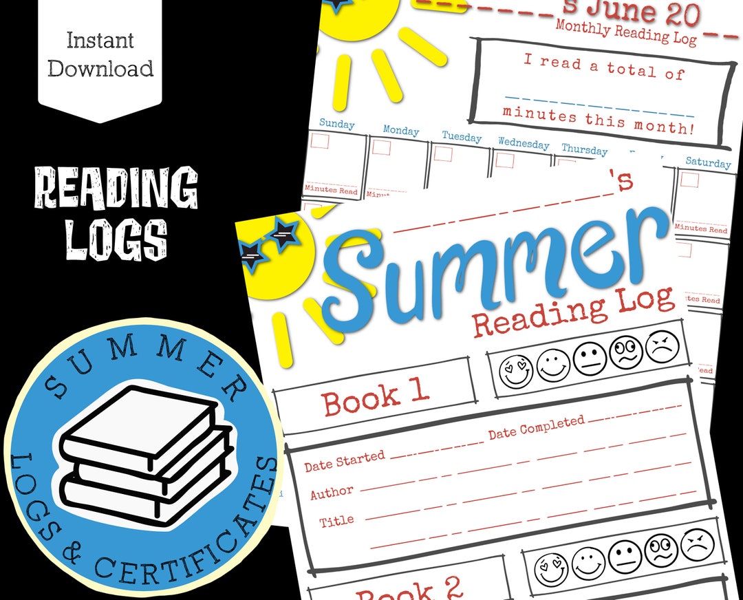 Kids Summer Reading Log: Challenge, Calendar & Reward Certificates ...