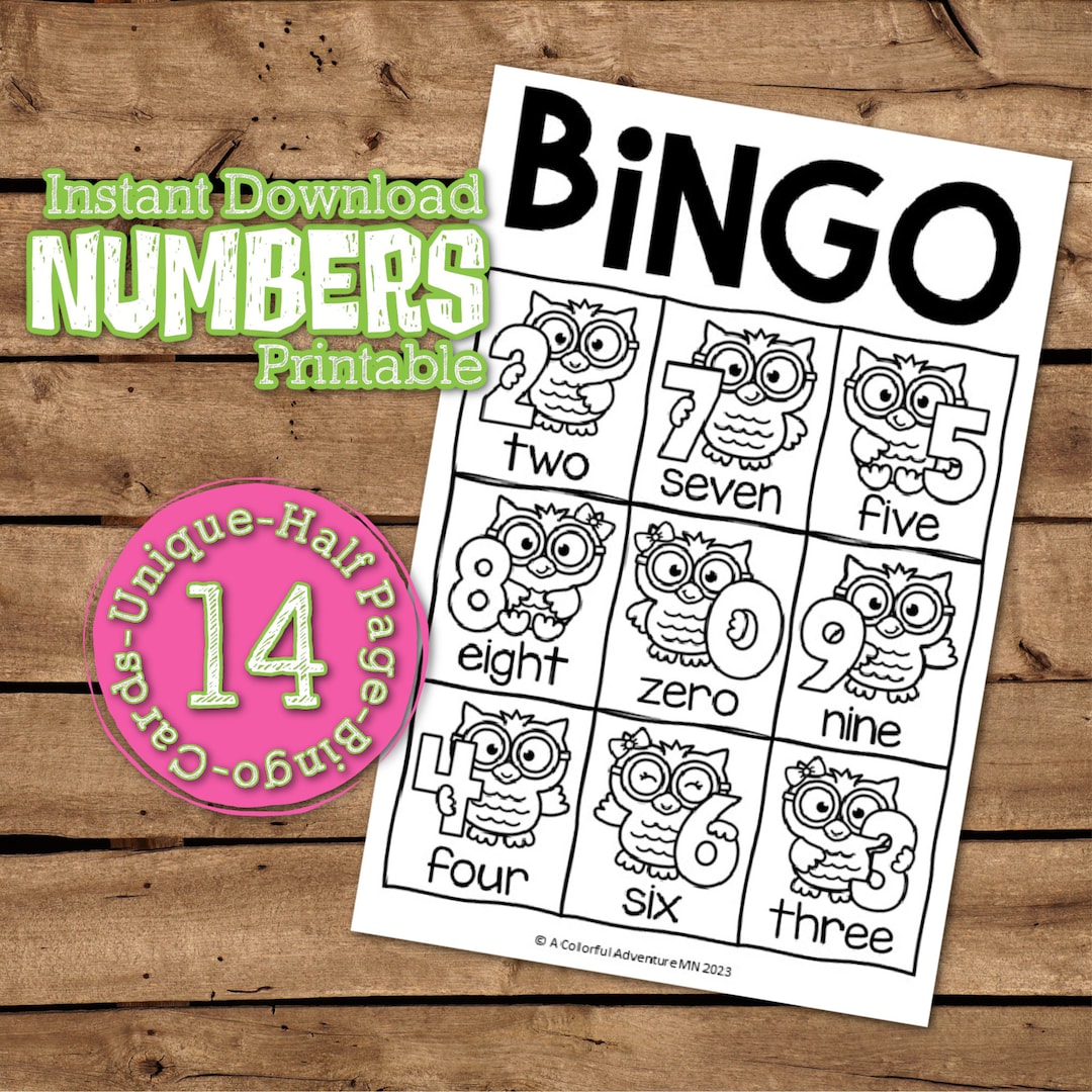 Juego de bingo preescolar imprimible de números 3x3 actividad - Etsy España