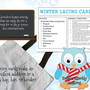 Winter Lacing Cards Fine Motor Activity Preschool Centers - Etsy