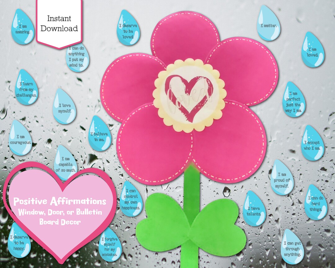Spring Affirmations for Kids - Positive Affirmations Bulletin Board Kit ...