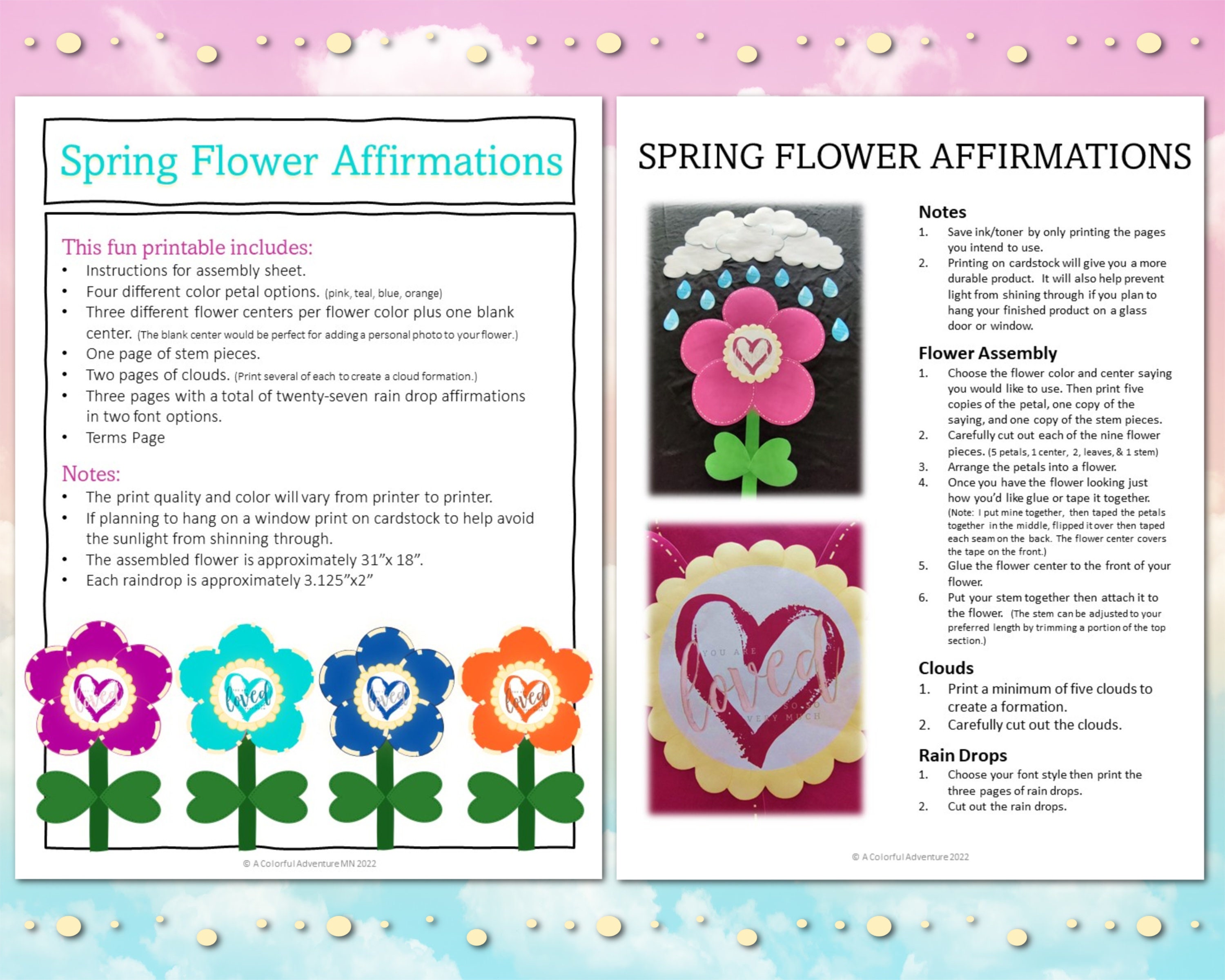 Spring Affirmations for Kids Positive Affirmations Bulletin Board Kit ...