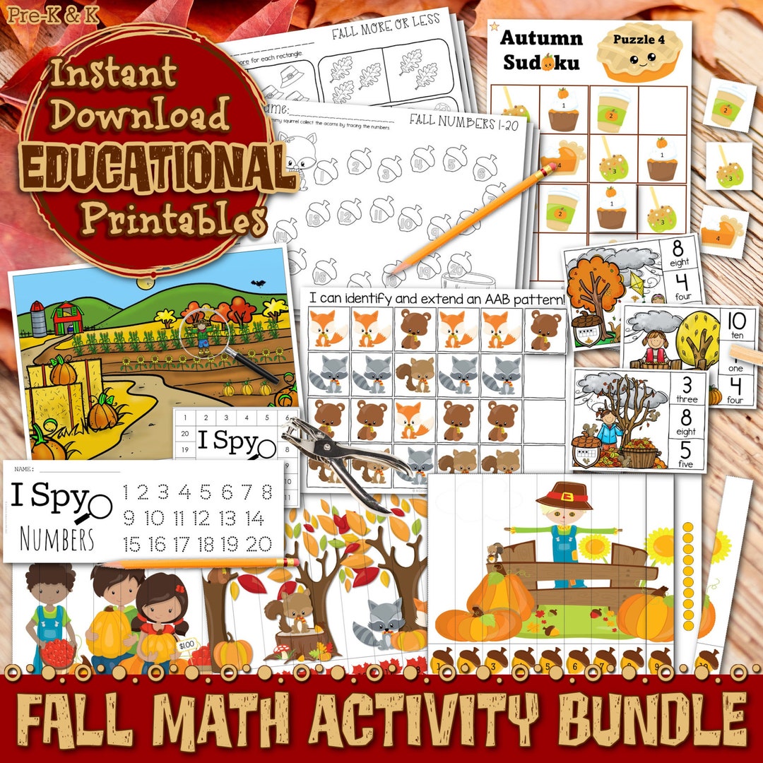Autumn Printables for Kids - Interactive Educational Fall Preschool ...