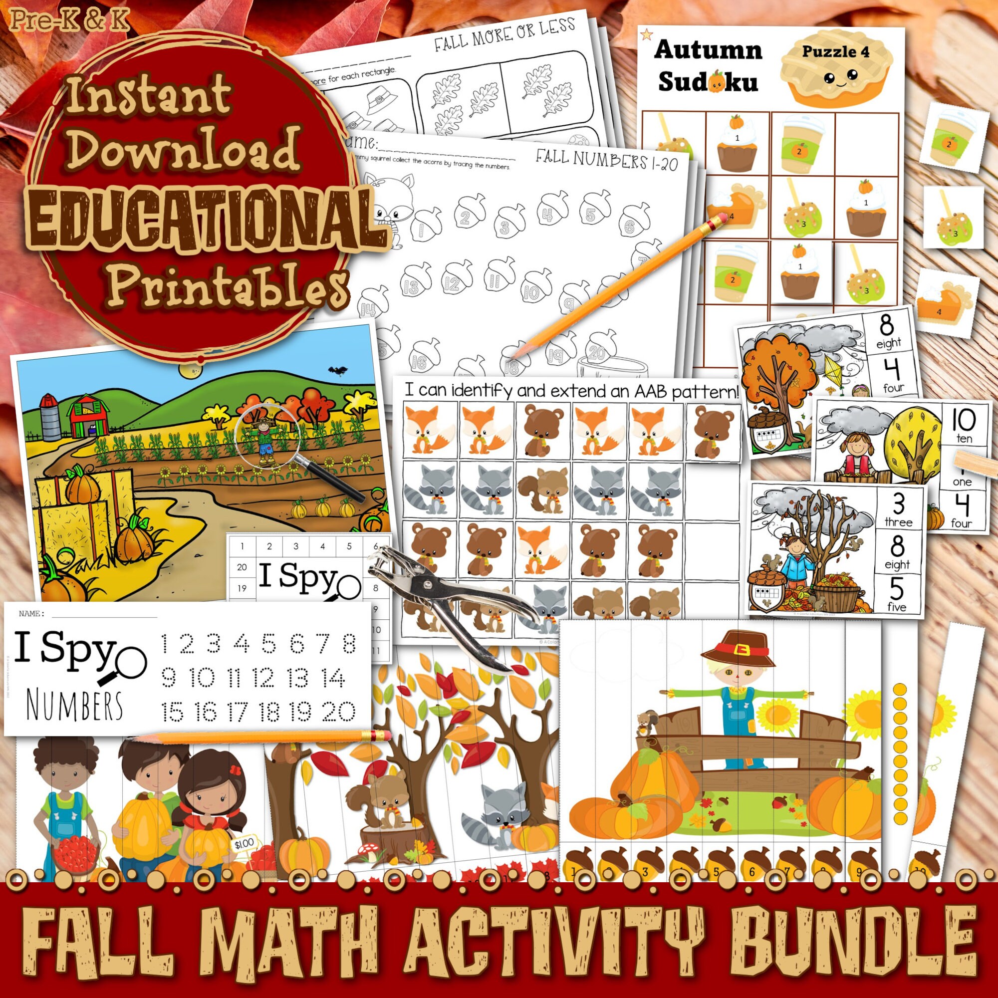 Autumn Printables for Kids Interactive Educational Fall - Etsy