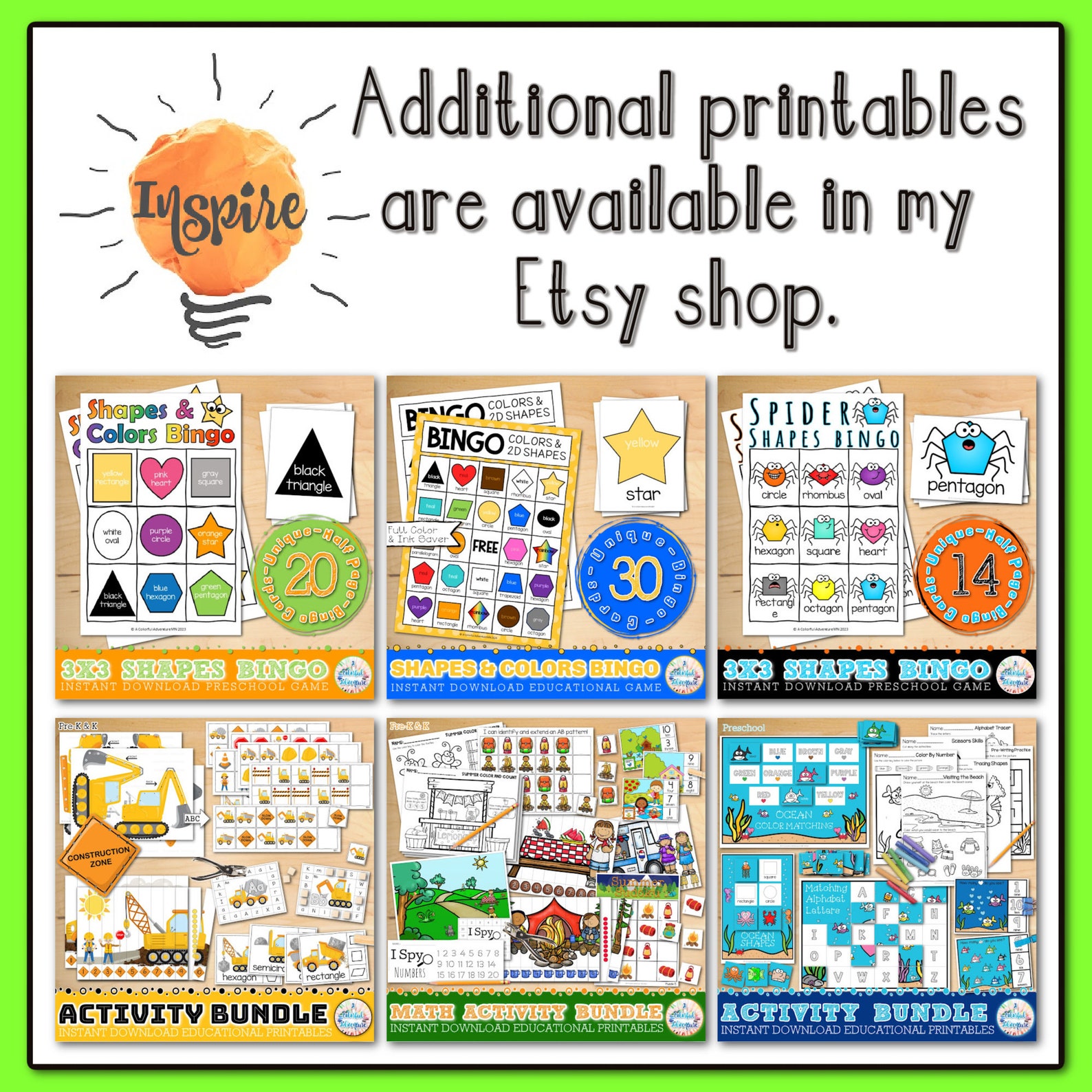 Insects Shape Sort and Game Printable for Kids, Learn to Recognize and ...