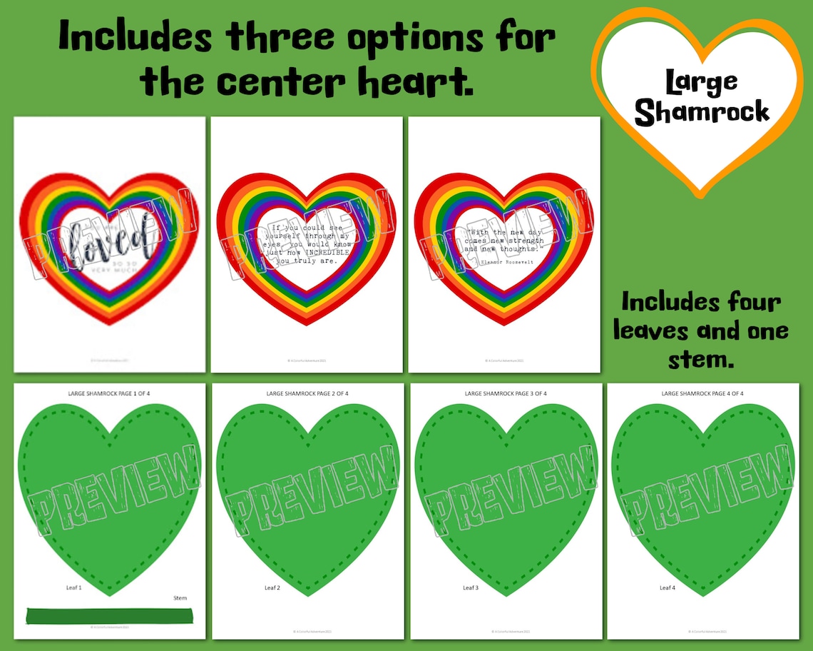 St. Patrick's Day Printable Decor, Shamrock Positive Affirmations ...