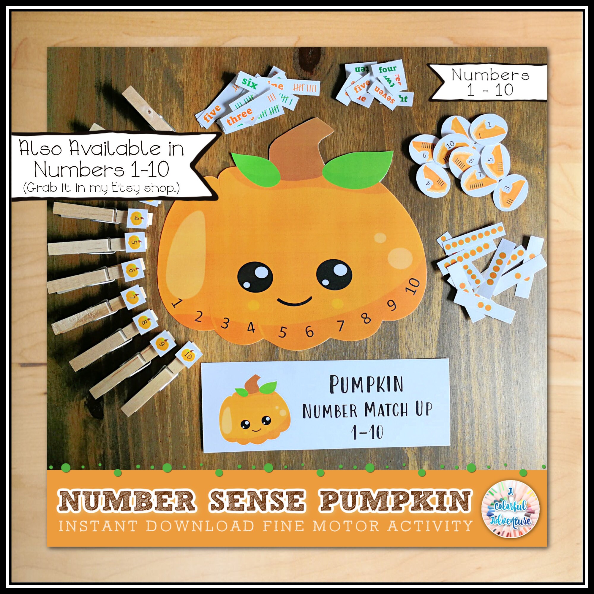 Fall Preschool Printable Number Sense Pumpkin 11-20, Fine Motor ...