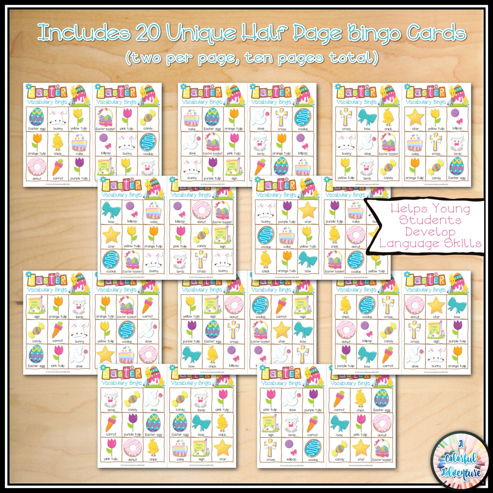 Easter Preschool Bingo Printable, 3x3 Bingo and Calling Card Set ...