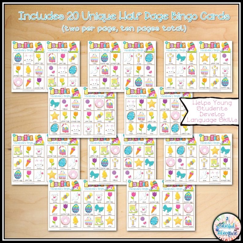 Easter Preschool Bingo Printable, 3x3 Bingo and Calling Card Set ...