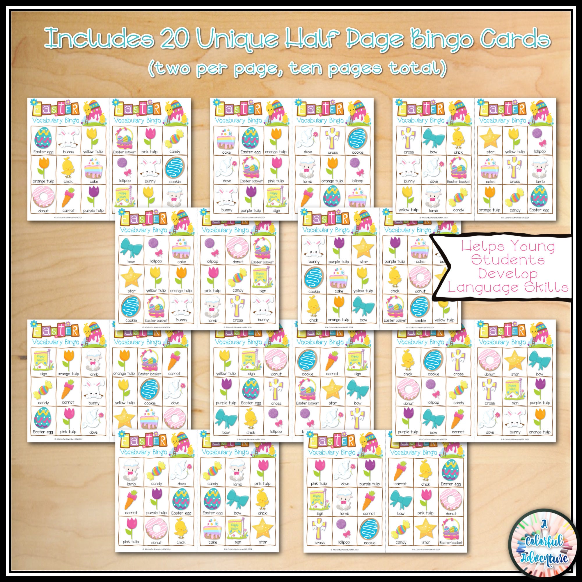 Easter Preschool Bingo Printable, 3x3 Bingo and Calling Card Set ...