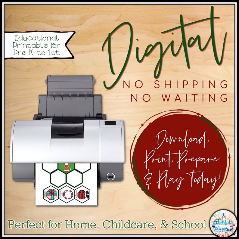 Christmas Preschool Printable Shapes Sorting Activity and Game, 2D ...