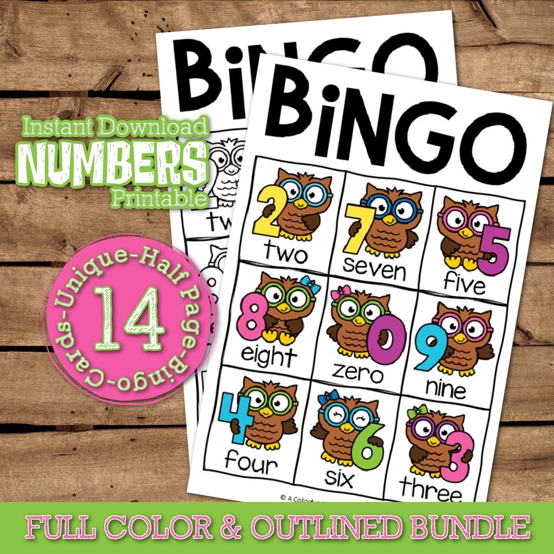 Numbers 3x3 Preschool Bingo Printable Kids Party Game Number - Etsy ...
