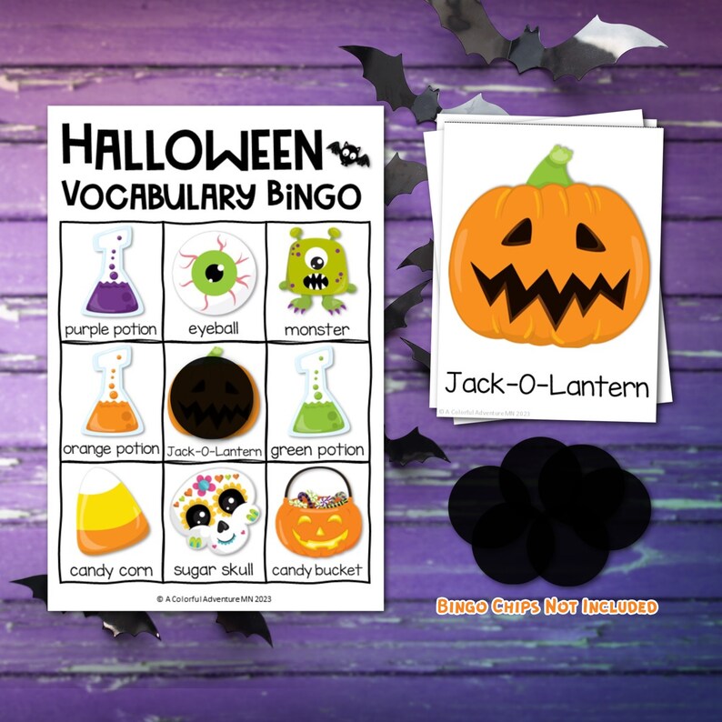 Halloween 3x3 Preschool Bingo Printable, Kids Party Game, Halloween ...