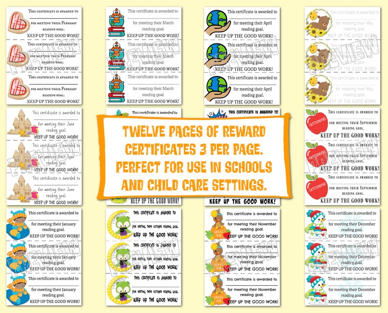 Kids Reading Logs, Reading Challenge, Reading Award Certificates ...