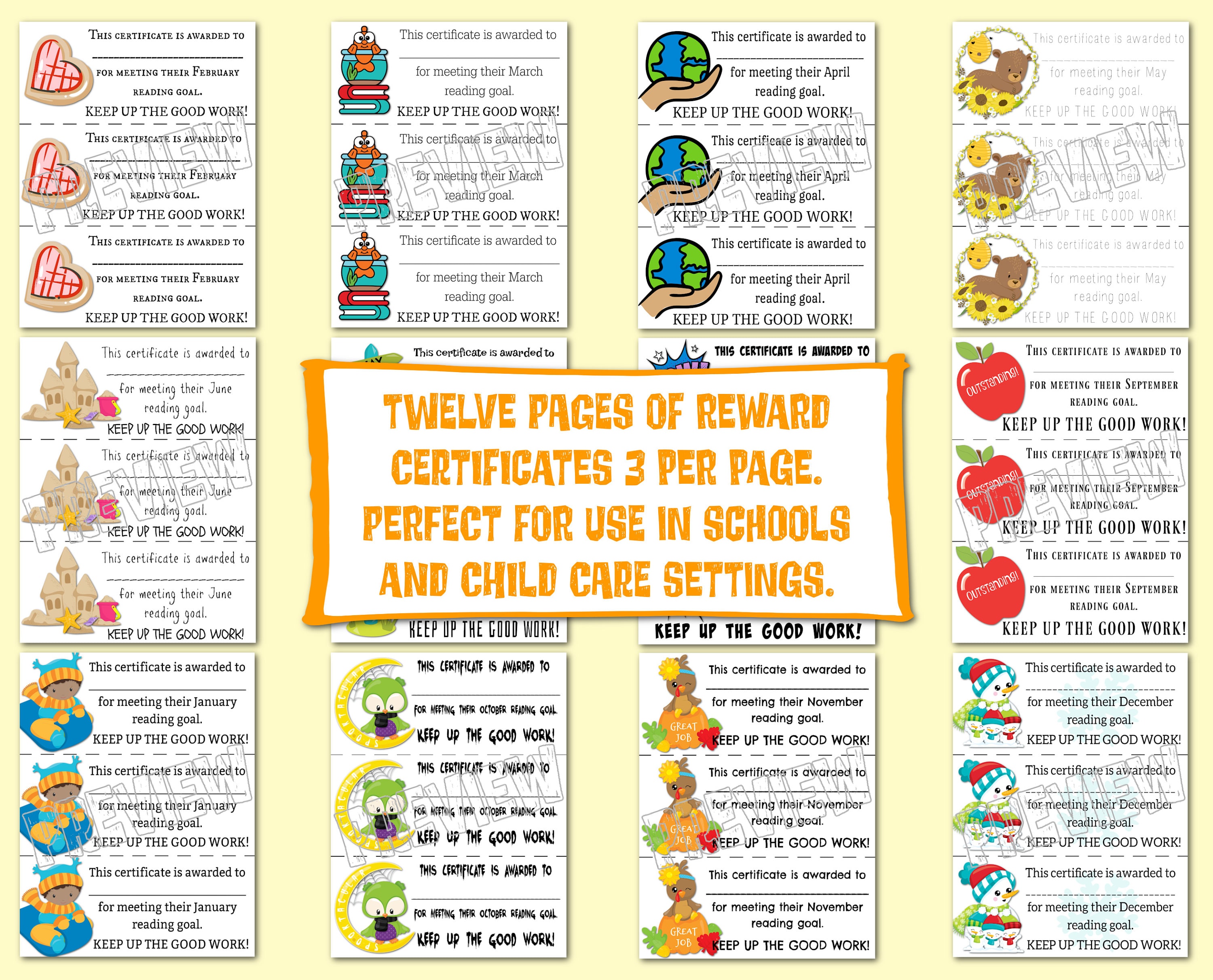 Kids Reading Logs, Reading Challenge, Reading Award Certificates ...