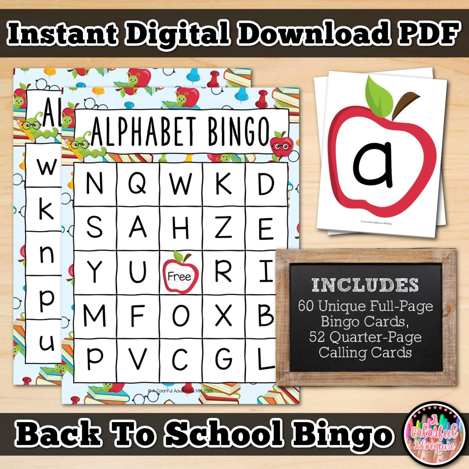 Educational Alphabet Bingo Game for Preschoolers and Kindergarten ...