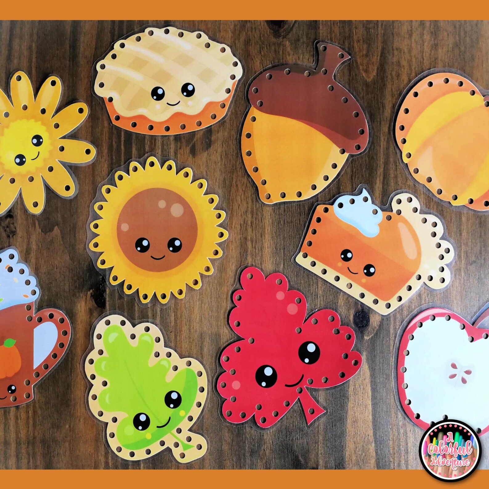 Fall Lacing Cards: Fine Motor Skills Activity Includes Ten Double-sided ...