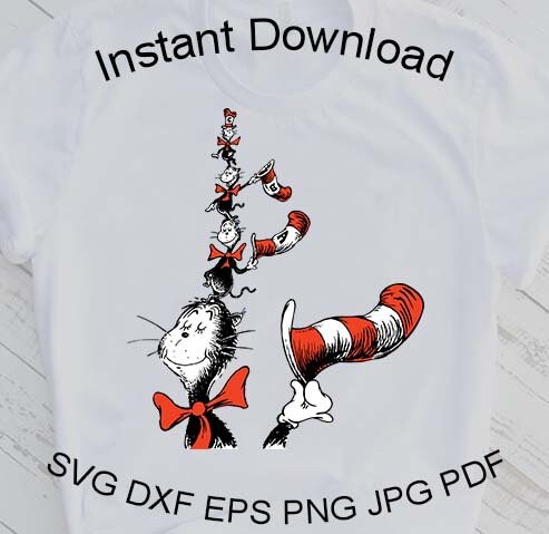 Wacky Wednesday the Cat in the Hat SVG Reusable Custom - Etsy Australia