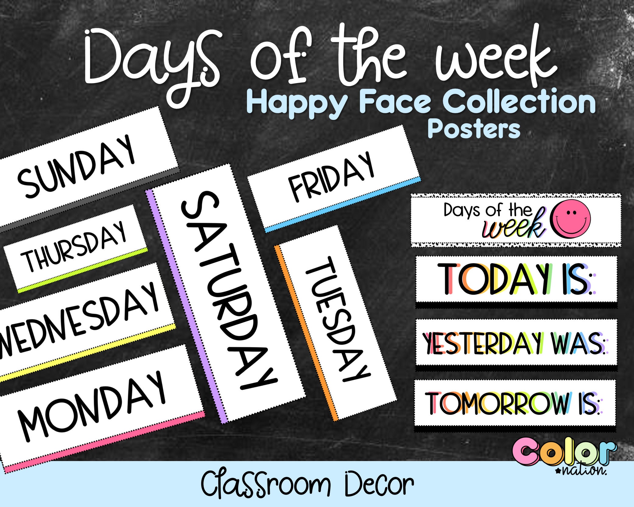 Days of the Week Posters | Back to School | Classroom Decoration - Etsy