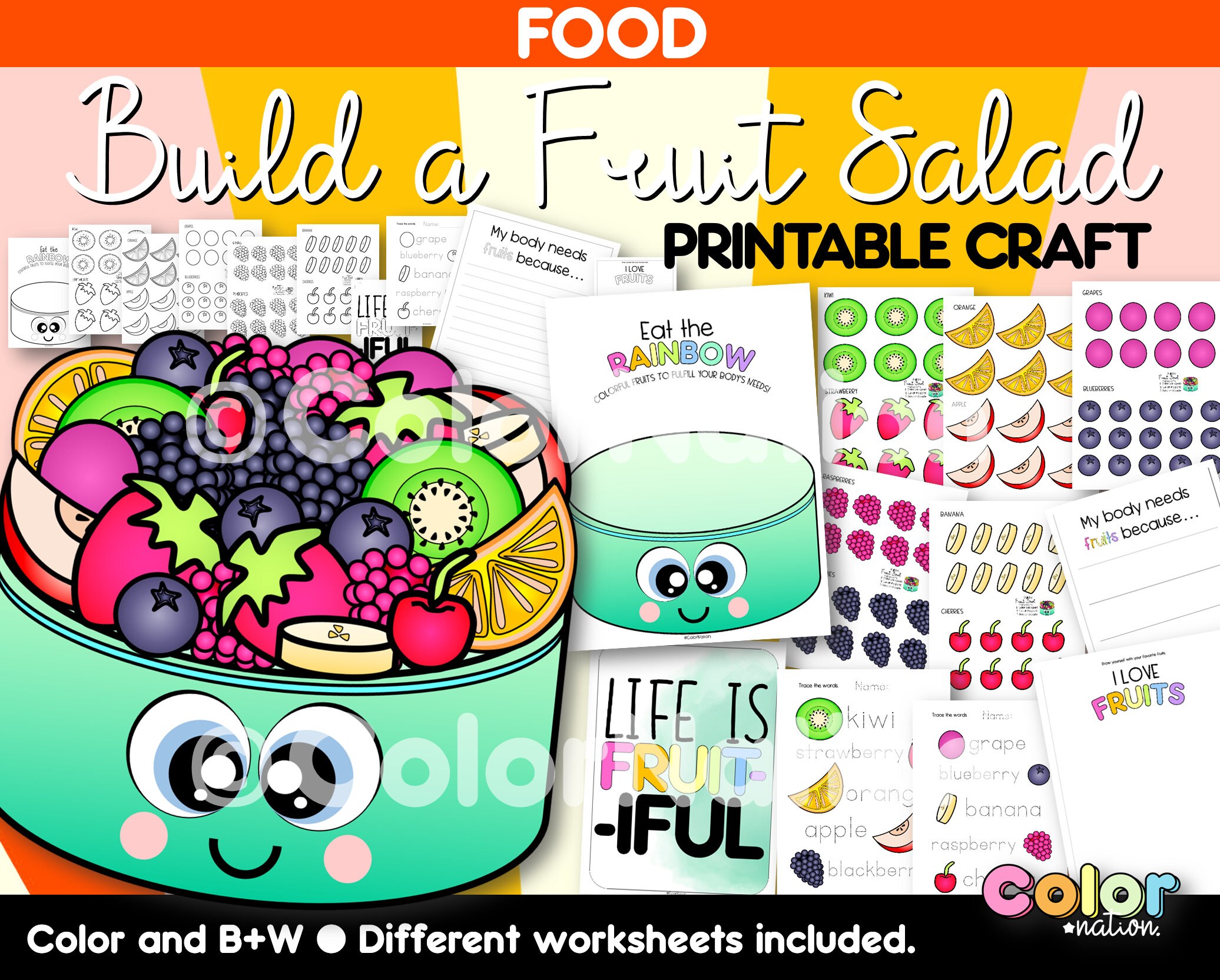Build a Food BUNDLE of Printable Crafts - Chef Day - Summer - Pizza ...