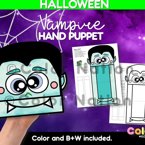 Halloween Hand Puppet Printable - Etsy