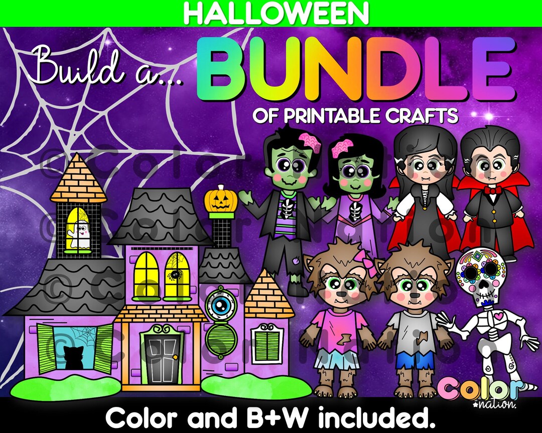 Halloween BUNDLE of Printable Craft, Spooky Crafts, Trick or Treat ...