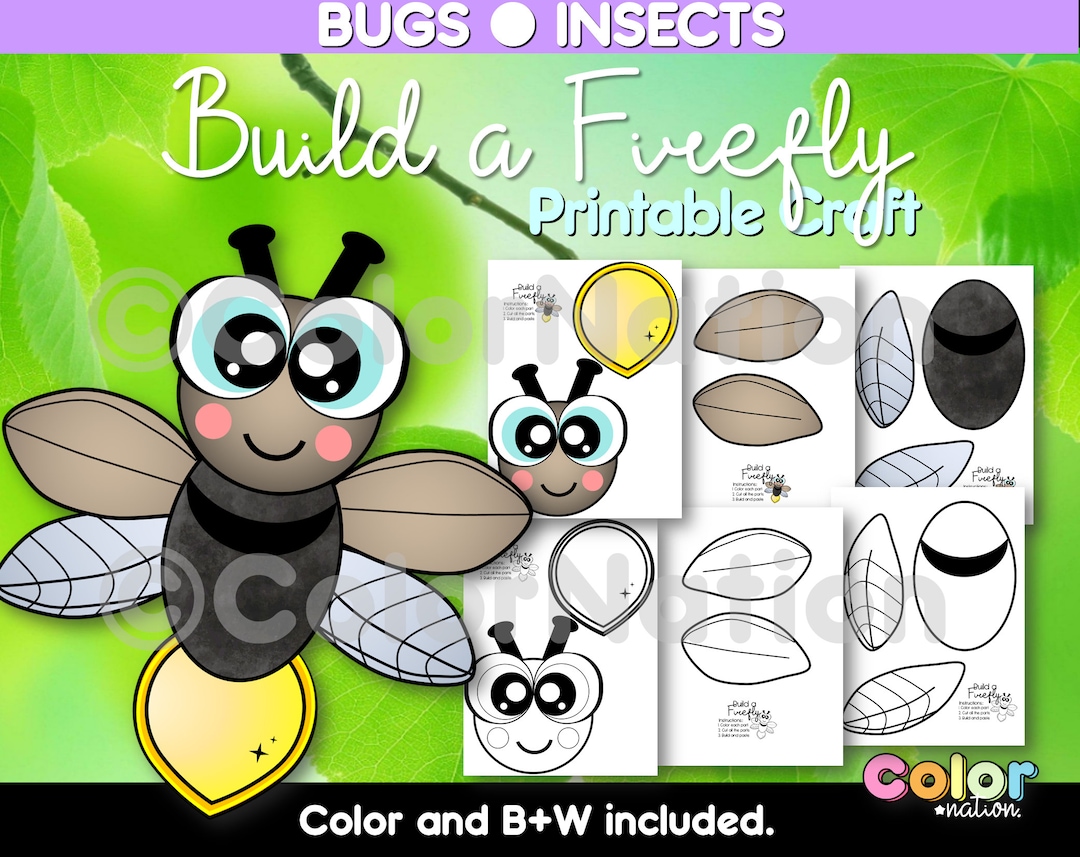 Build a Firefly Craft - Bugs and Insects Activities - Spring Crafts - Etsy