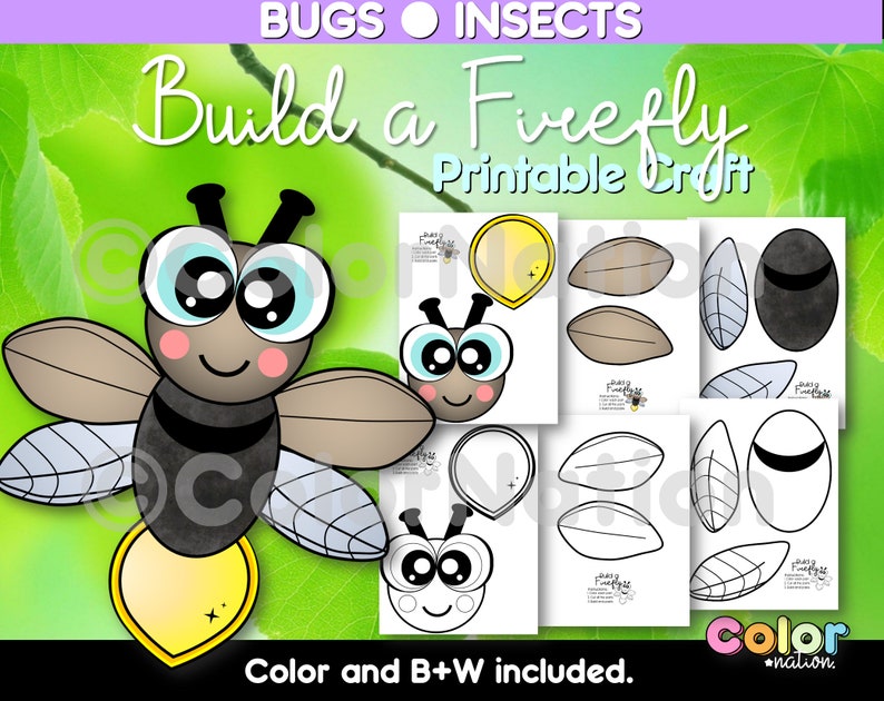 Build a Firefly Craft - Bugs and Insects Activities - Spring Crafts - Etsy
