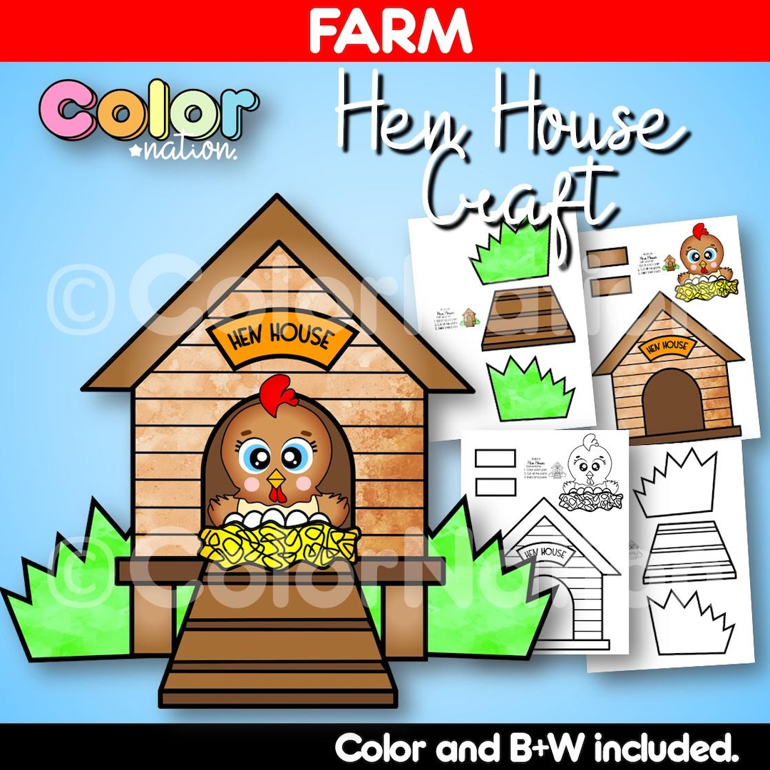 Hen House Craft Chicken Coop Farm Chicken Life Cycle Activities ...