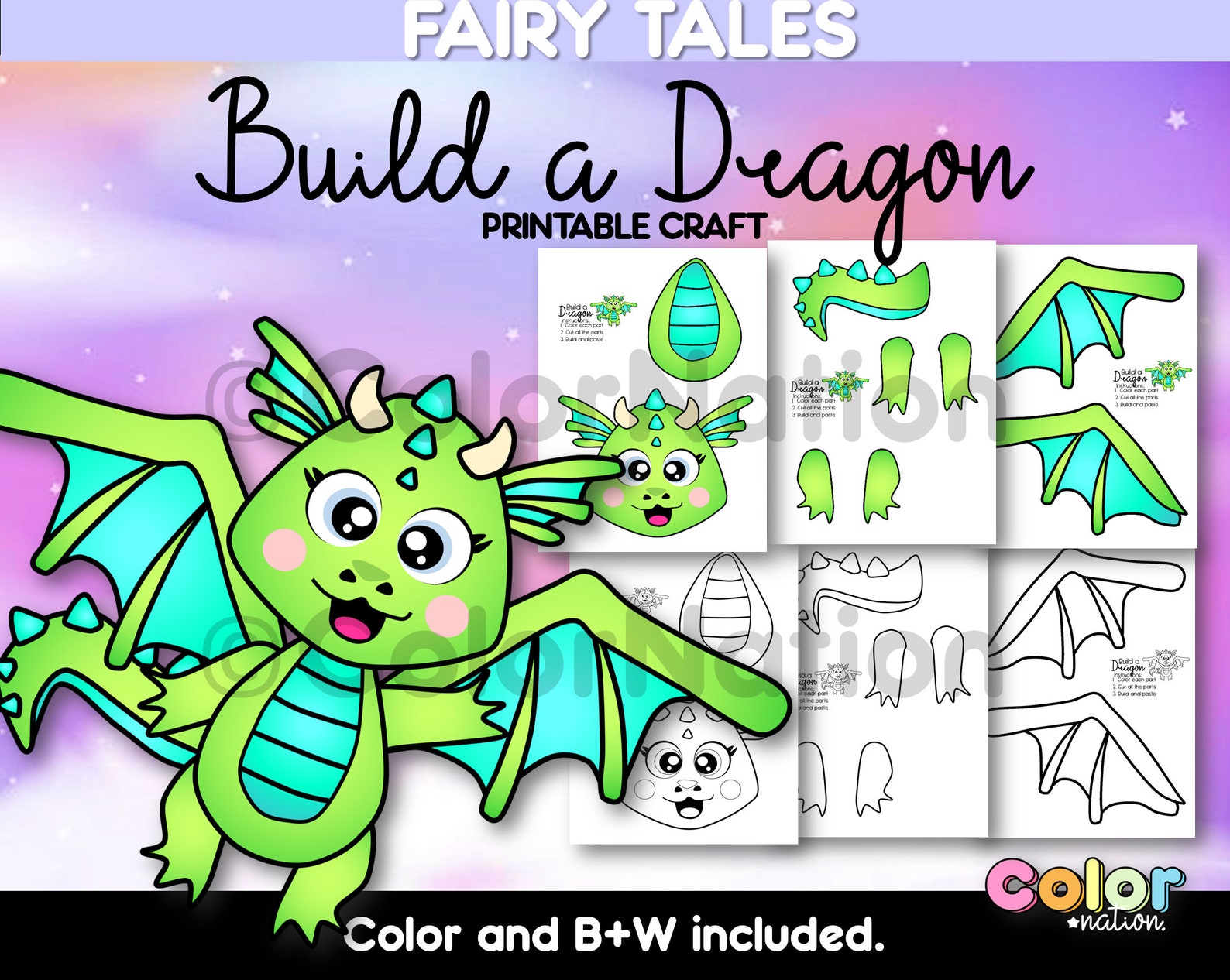 Build a Dragon Craft - Fairy Tale Activities - Storytelling Craft ...