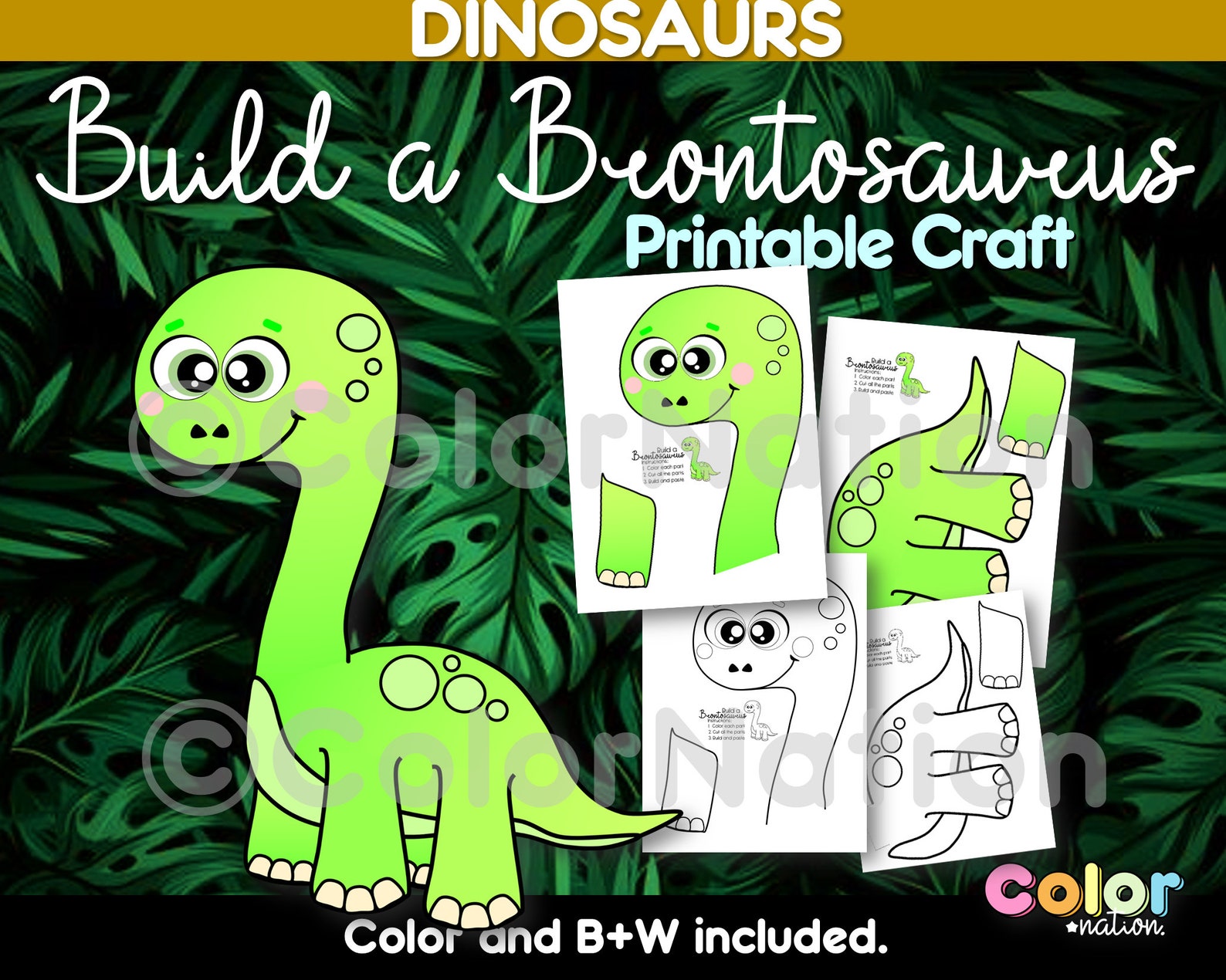 Build a Brontosaurus Craft - Dinosaur Craft - Prehistoric Activities ...