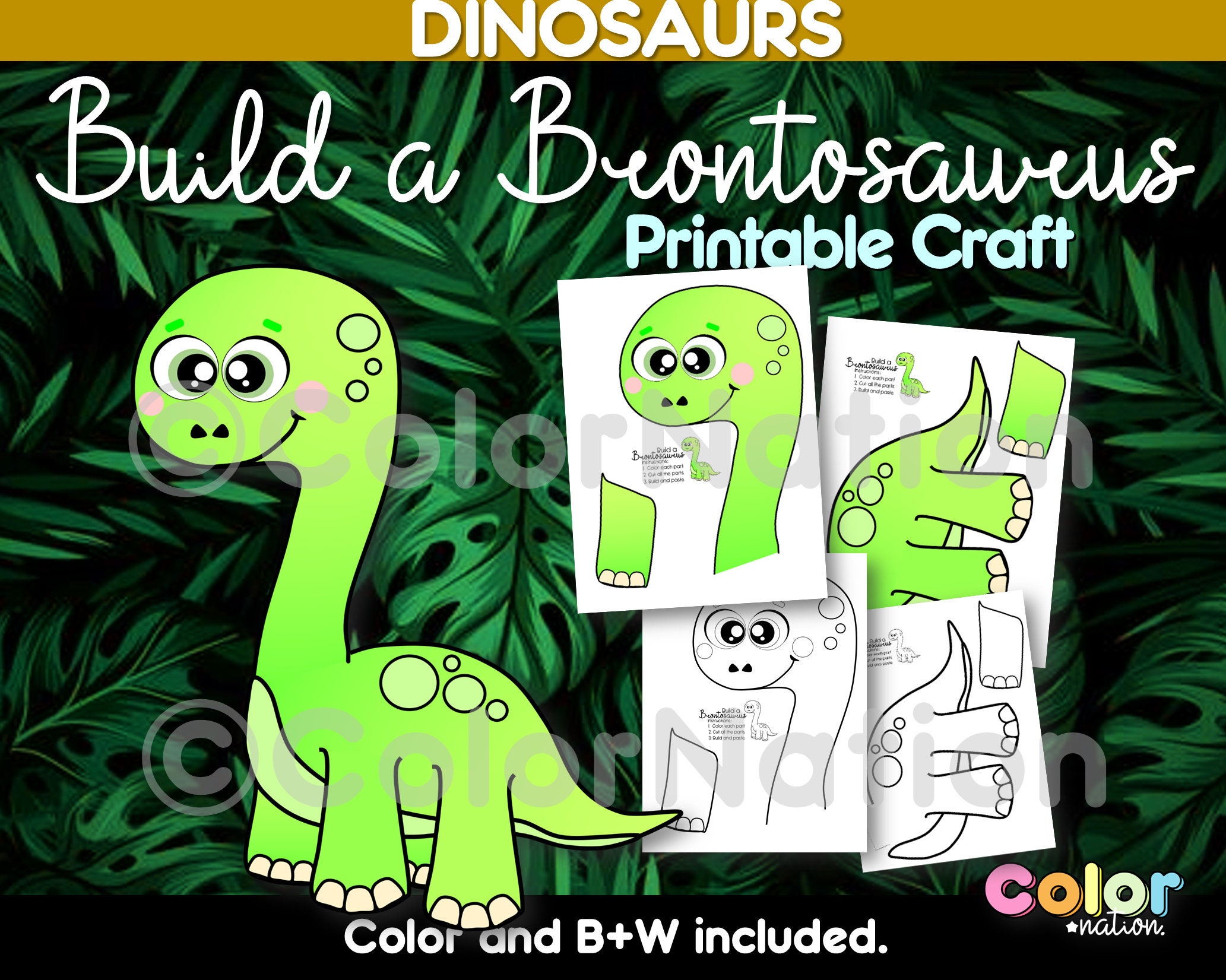 Build a Brontosaurus Craft - Dinosaur Craft - Prehistoric Activities ...