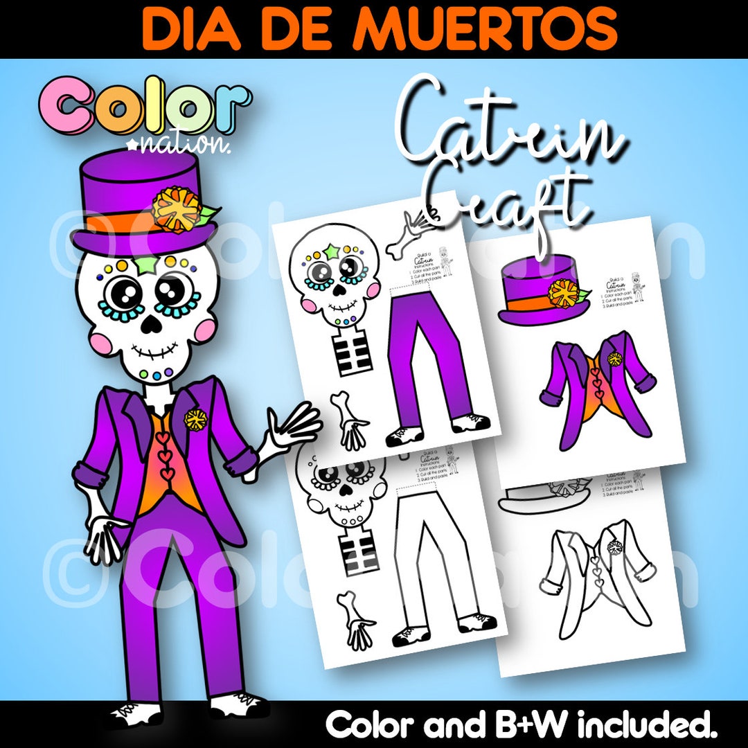 Day of the Dead Craft Sugar Skull Activities Catrin Skeleton Dia De ...